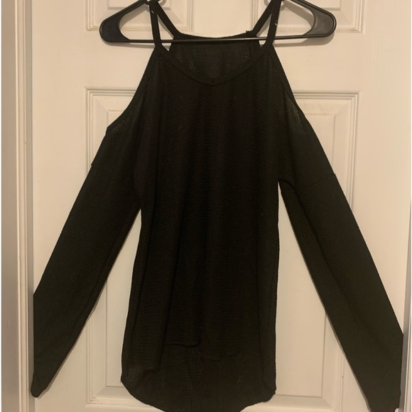 Sweaters | Black Open Shoulder Sweater | Poshmark